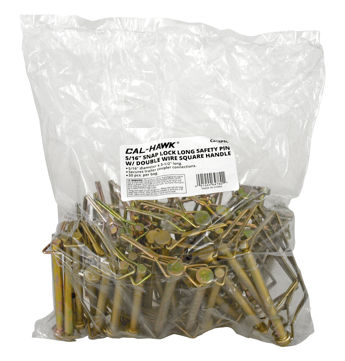 Cal-Hawk Snap Lock Long Safety Pin with Double Wire Square Handle