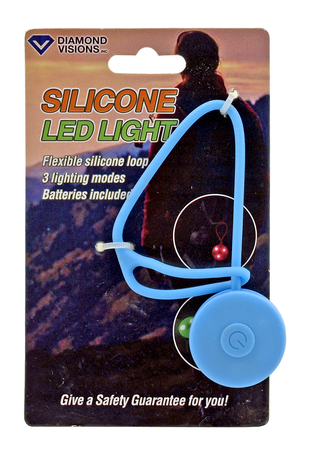 COB LED Bracelet Silicone Wristband Keychain Flashlight - Assorted Colors