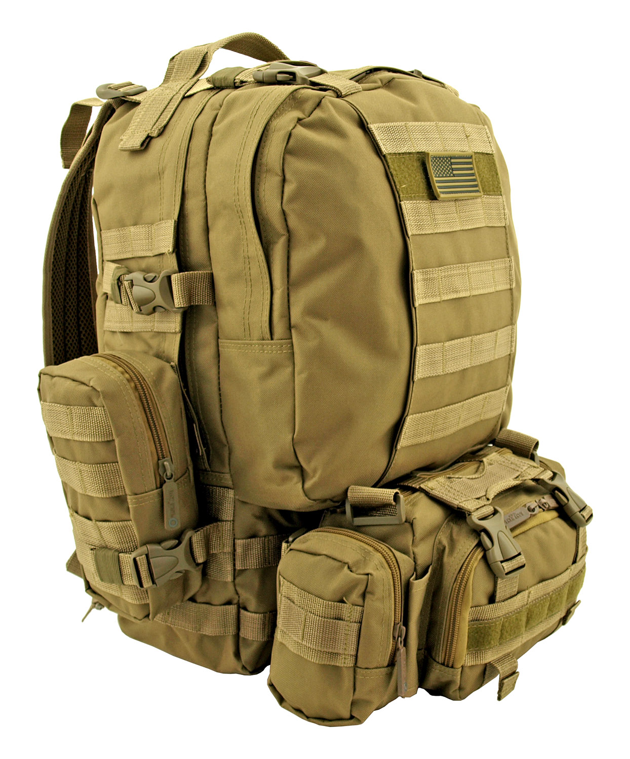 Large Tactical Assault Rucksack Backpack - Desert Tan