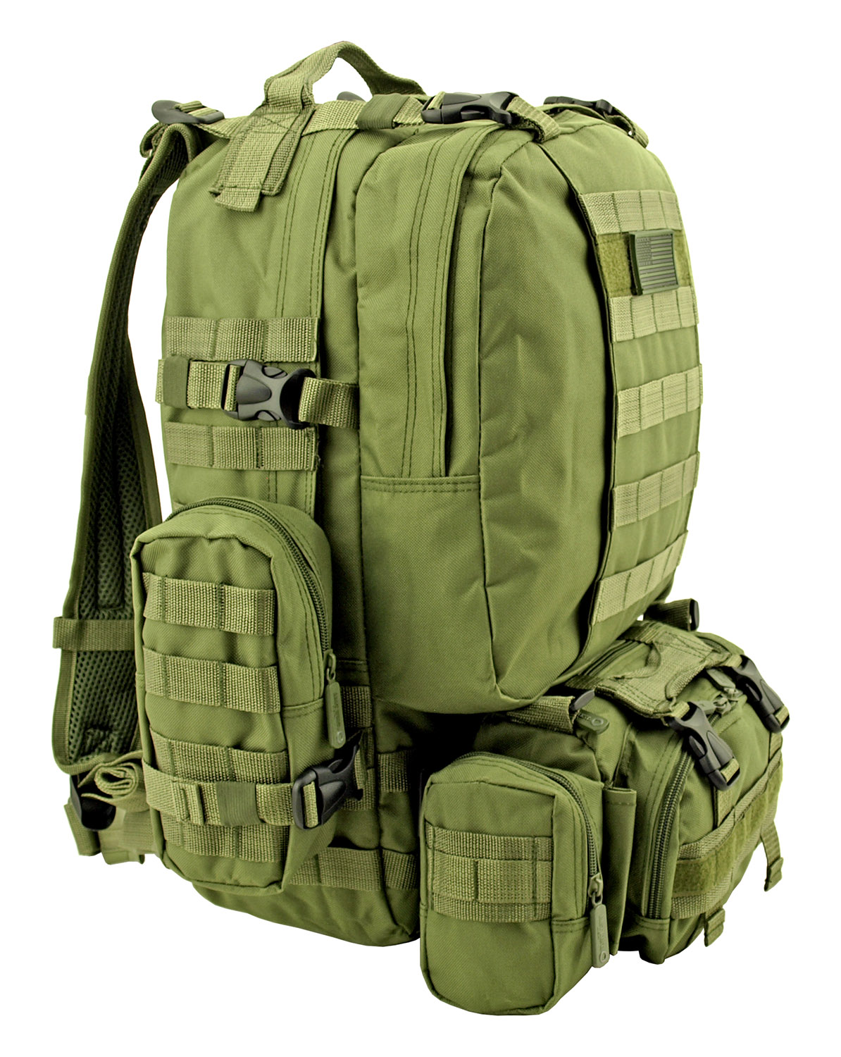 Large Tactical Assault Rucksack Backpack - Olive Green
