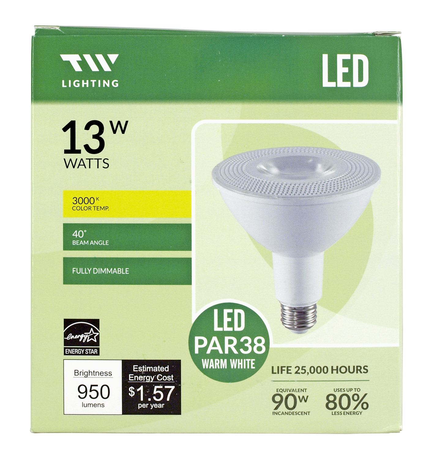 PAR38 LED Flood Light Bulb - 950 Lumens - 3000k