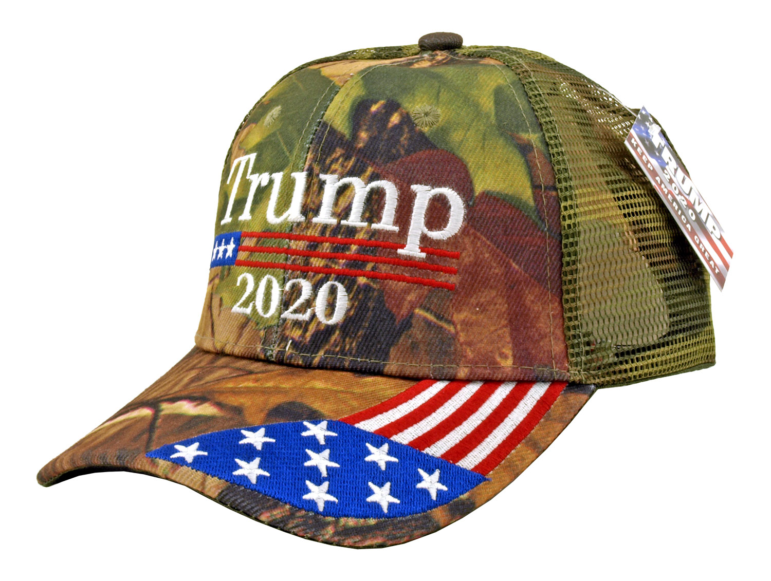 12 - pc. Trump 2020 with Flag Adjustable Camo Baseball Cap Hat
