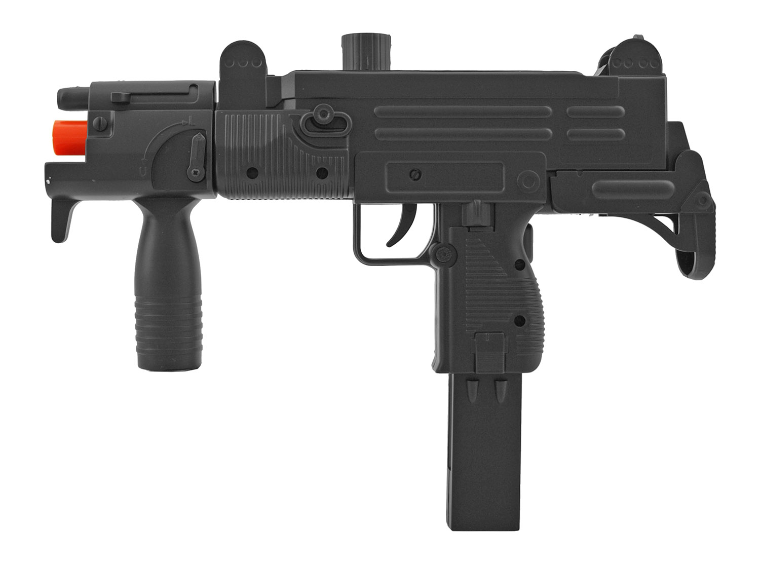 Double Eagle M35 Spring Powered Airsoft Uzi Submachine Gun - Black