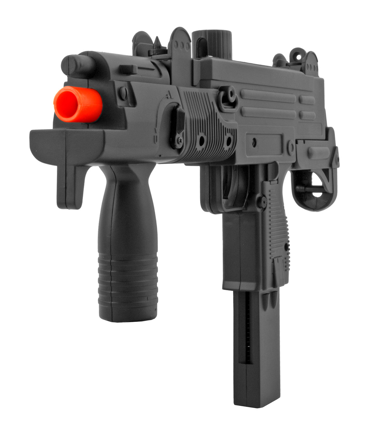 Double Eagle M35 Spring Powered Airsoft Uzi Submachine Gun - Black