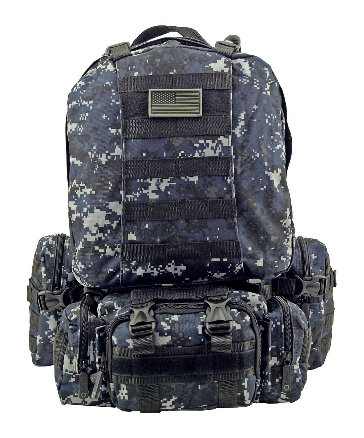Large Tactical Assault Rucksack Backpack - Blue Digitial Camo
