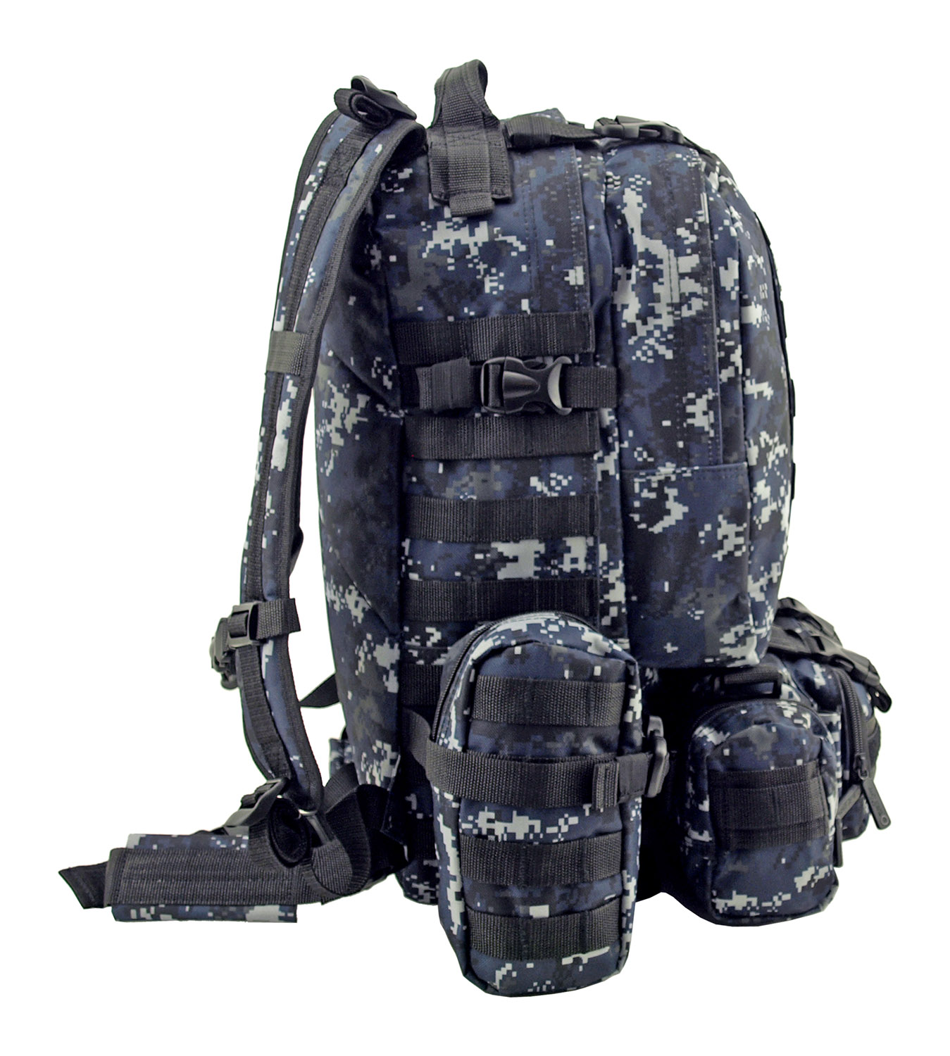 Large Tactical Assault Rucksack Backpack - Blue Digitial Camo