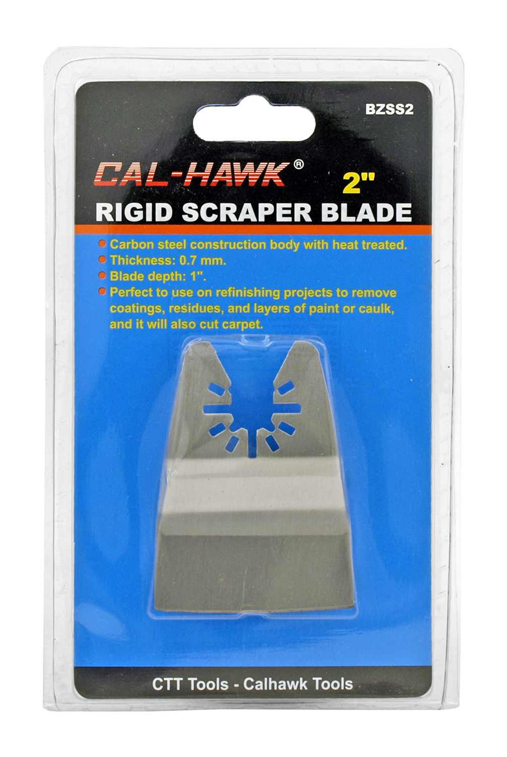 2" Rigid Carbon Steel Scraper Blade - Cal-Hawk BZSS2