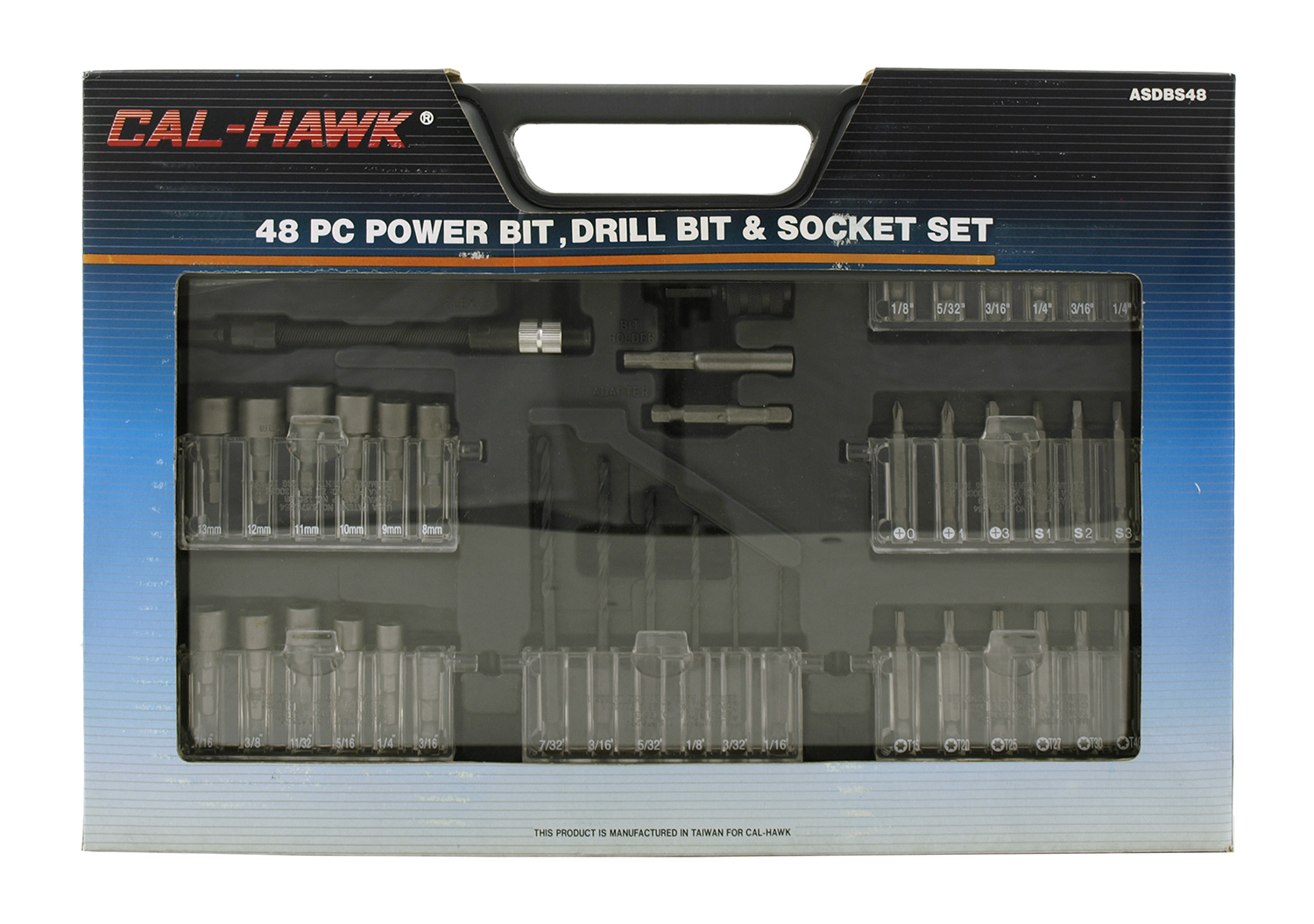 48 PC. Power Bit Drill Bit and Socket Set - Cal-Hawk