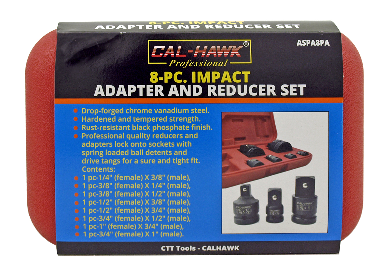 8 PC Impact Adapter and Reducer Set - Cal-Hawk ASPA8PA