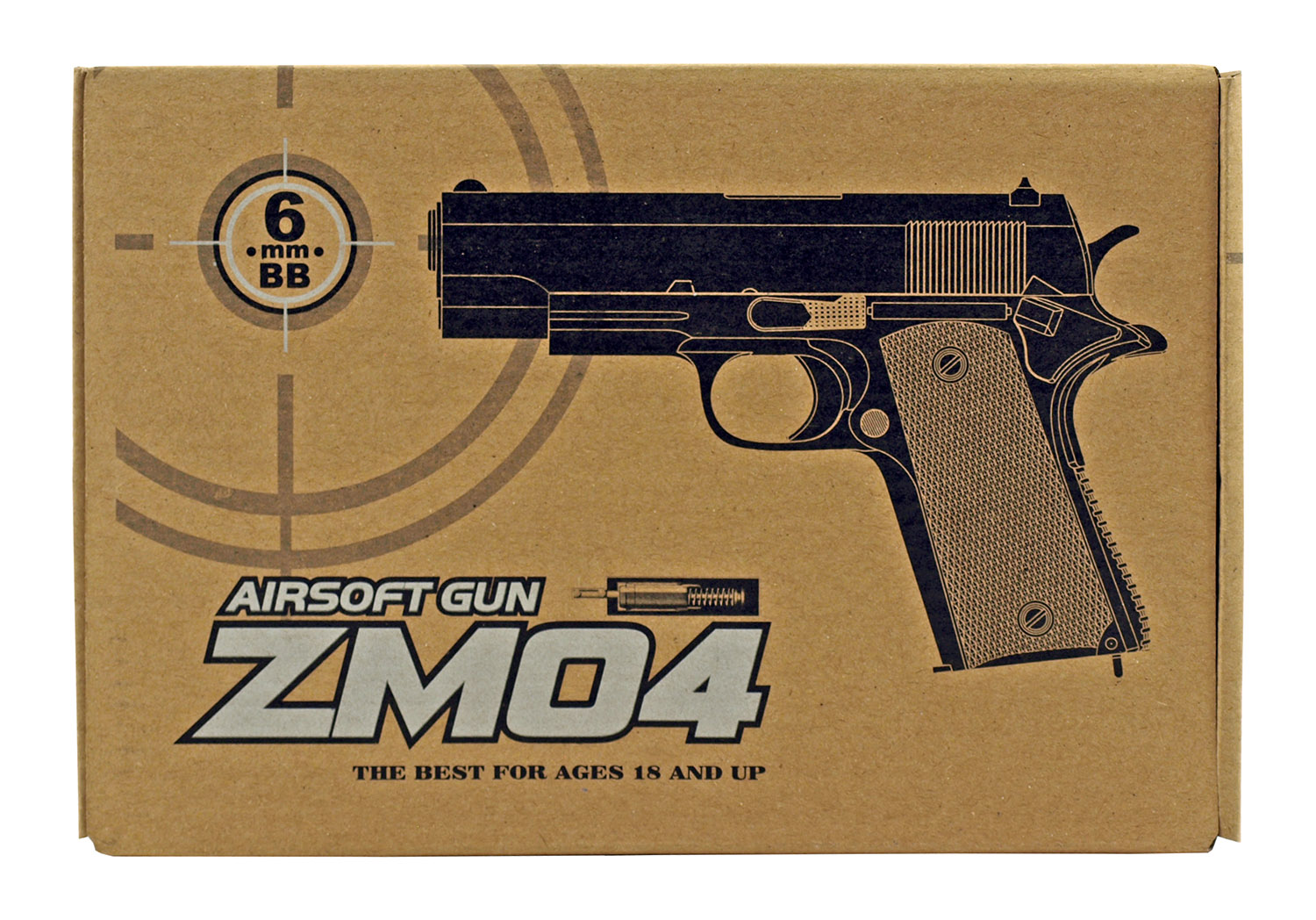 Metal Alloy Secret Agent Spring Powered Airsoft Pistol - Black