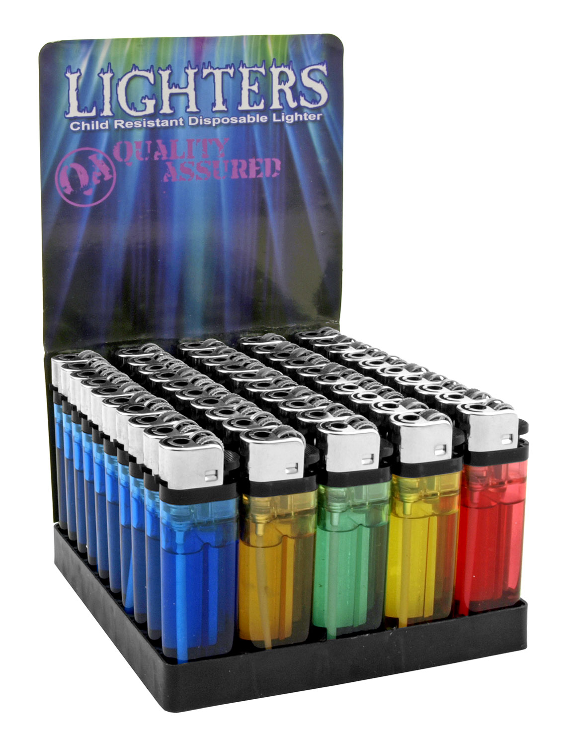 50 pc. Store Front Lighters Counter Top Display for Re-Sale - Assorted ...