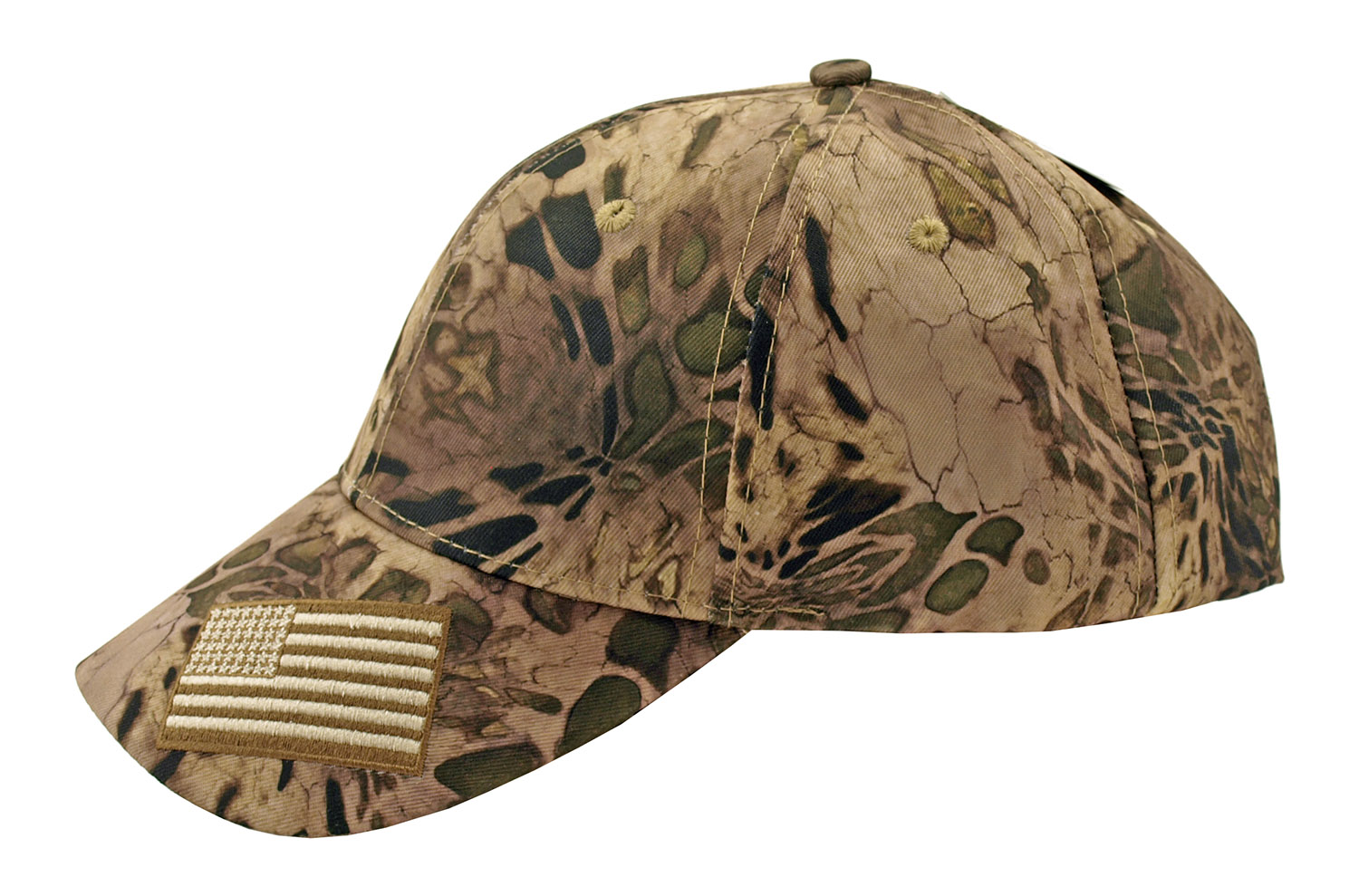 12 - pc. American Flag Woodland Camo Adjustable Baseball Caps