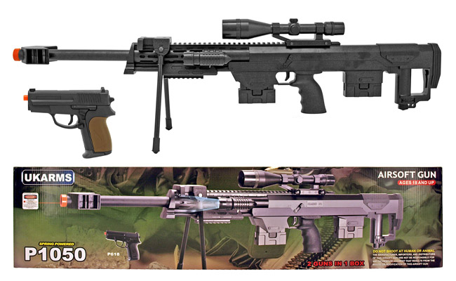 UKArms P1050 Airsoft Sniper Rifle and Handgun Set