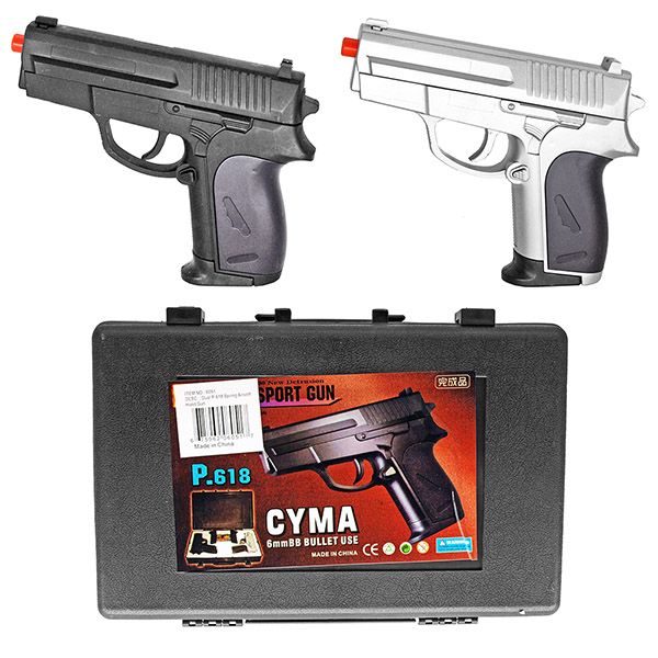 Dual P.618 Spring Airsoft Hand Guns
