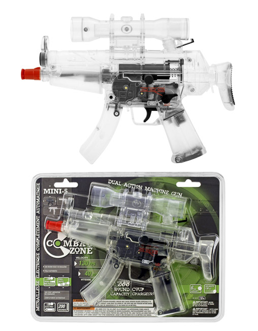 Mini-5 Combat Zone Dual Spring and Electric Powered Full Auto Airsoft ...