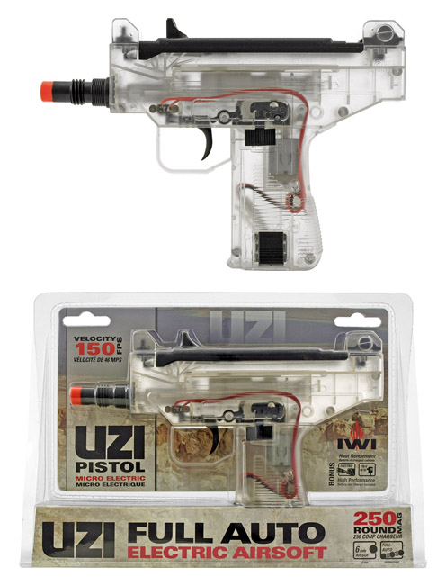 Umarex IWI Micro UZI Electric Powered Airsoft Sub Machine Gun AEG - Clear