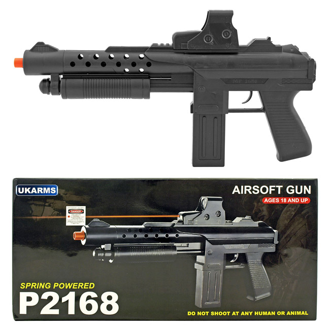UK Arms P2168 Spring Powered Airsoft Replica Rifle with Red Dot Laser ...