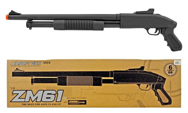 Cyma Zm61 Spring Powered Airsoft Shotgun With Pistol Grip