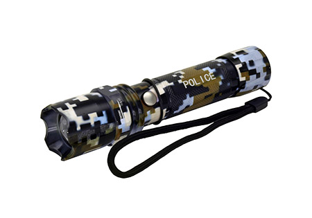 Full Metal LED Tactical Police Flashlight - Snow Camo