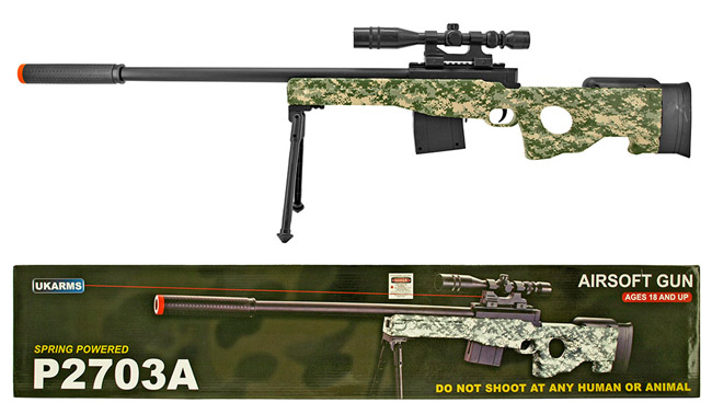 P2703A Spring Powered Airsoft Sniper Rifle - Digital Camo
