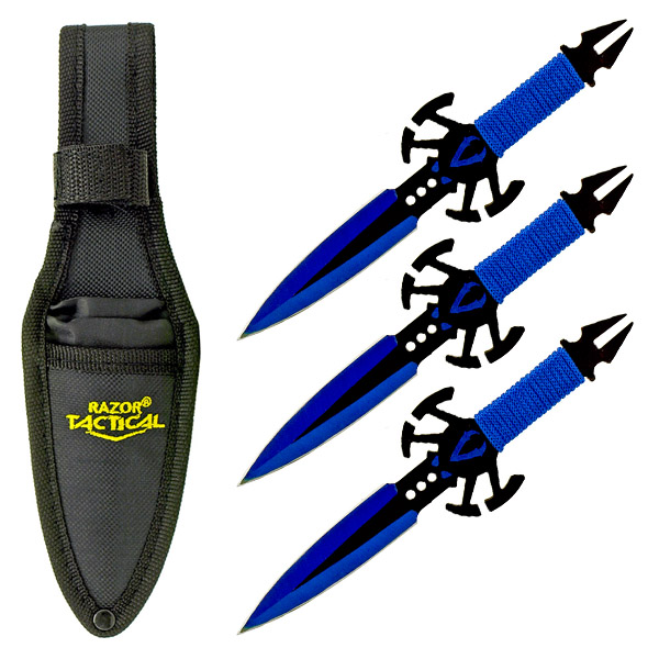 3 - pc. Venom Throwing Knife Set - Blue