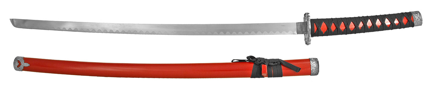 37" Traditional Samurai Sword - Red