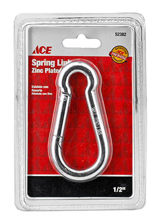 Ace Hardware 1/2" Zinc Plated Spring Loaded Chain Link Hookup - 52382