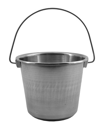 1/4 Gallon Stainless Steel Work Bucket with Reinforced Swivel Carrying ...
