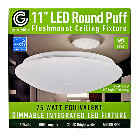 11" LED Round Puff Flush mount Ceiling Fixture
