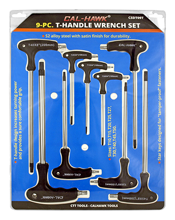 9-pc. Tamper Proof T-Handle Torx Wrench Set