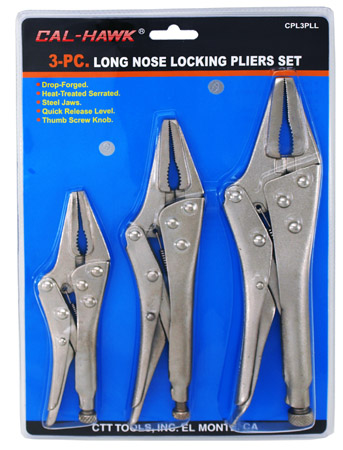 "Cal Hawk Tools 3-pc. Long Nose Locking Pliers Set" - Walmart.com