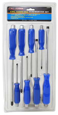 Cal Hawk Tools 8-pc. Hammer Head Screwdriver Set - Walmart.com